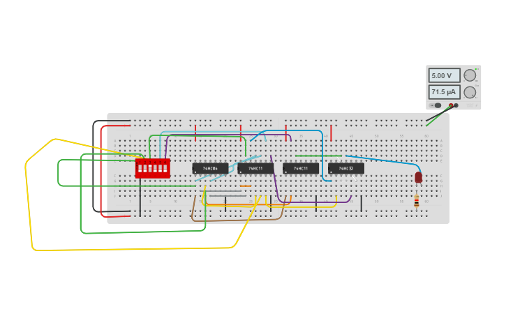 Circuit design 4x1 mux - Tinkercad