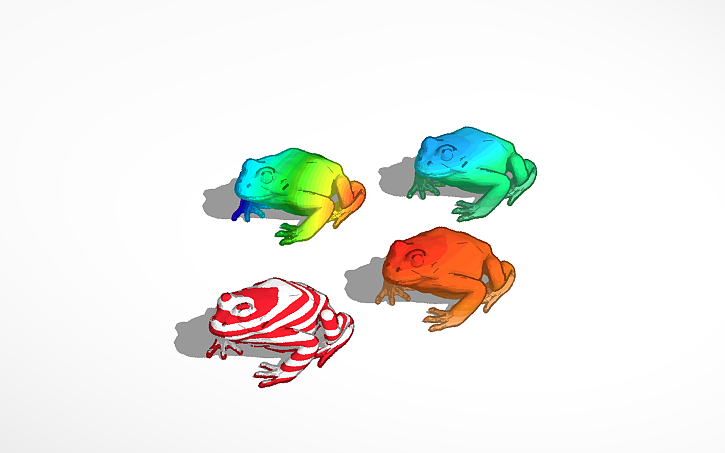 3D design Gradient tree frogs - Tinkercad