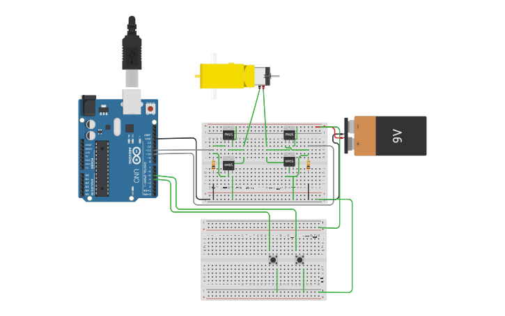 Circuit design MOSFET H BRIDGE ORI - Tinkercad