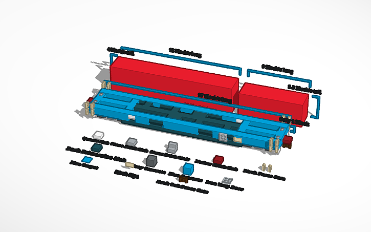 3D design minecraft korail container flat car V2 | Tinkercad