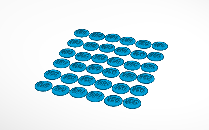 3D design $50 coins - Tinkercad