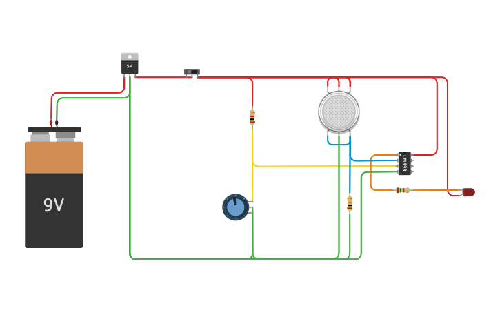 Circuit Design Sensor De Vazamento De Gás Tinkercad 