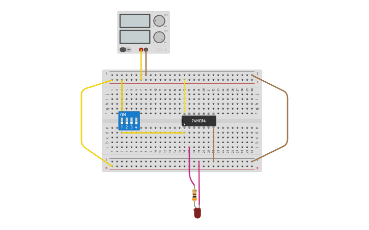 Circuit design EXP 1 - NOT GATE | Tinkercad