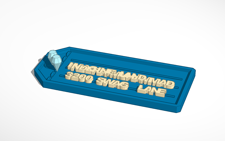 3D design Luggage Tag - Tinkercad