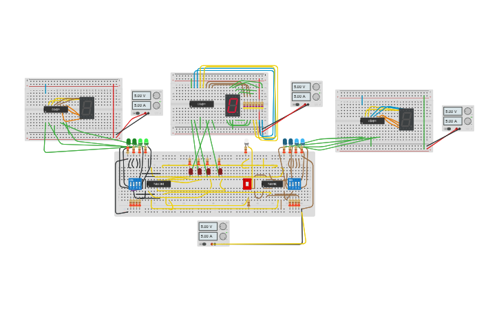 Circuit design 4 Bits Suma y Resta MA3 - Tinkercad