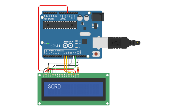 Circuit design SCROLLING TEXT - Tinkercad