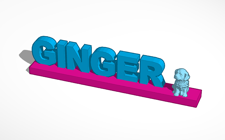 3D design Name Plate - Tinkercad
