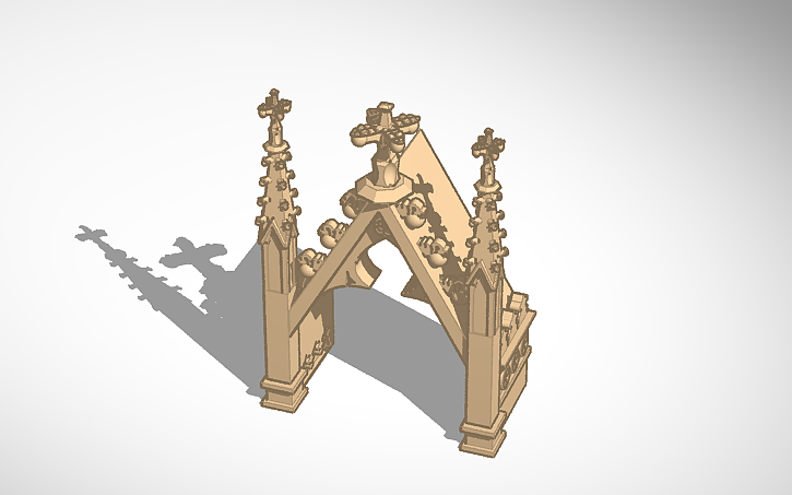 3D design thin gothic facade orament - Tinkercad