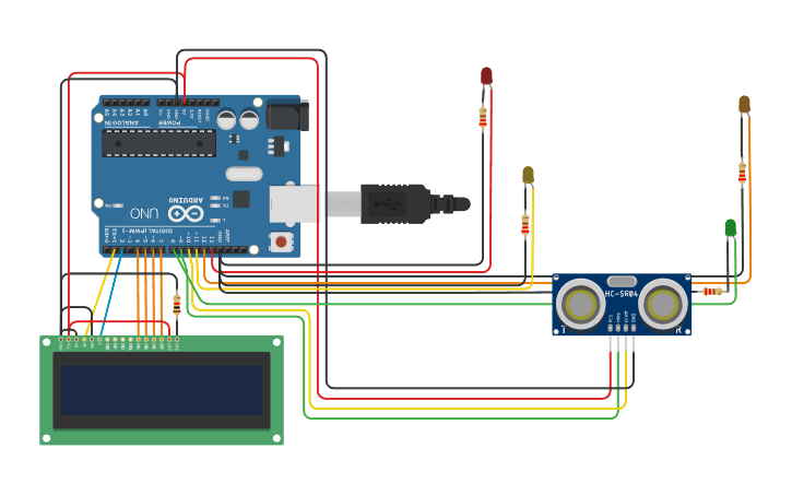 Circuit Design Flood Warning Simulator Tinkercad