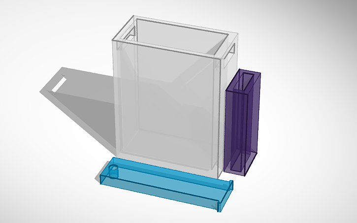3D design locking box with door and bar - Tinkercad