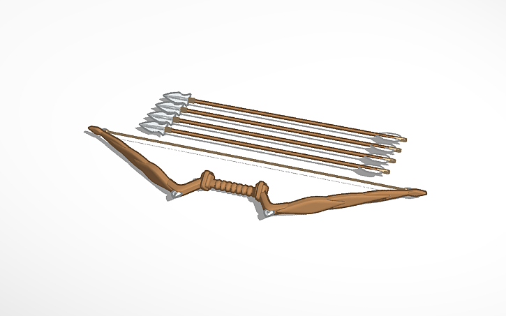 3D design Fantasy Elven War Bow - Angel Wings - Tinkercad