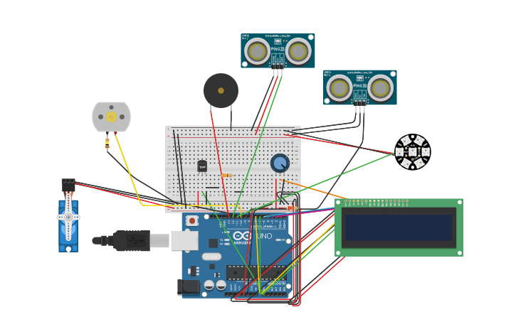 Circuit design Sensor de Temperatura TMP con pantalla lcd - Tinkercad