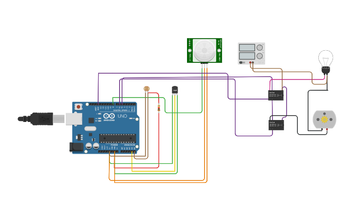 Circuit Design Home Automation Using Sensor Tinkercad