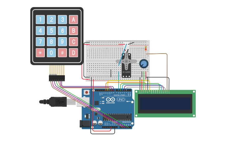 Circuit Design Arduino Básico Aula 18 Teclado Parte 4 Tinkercad