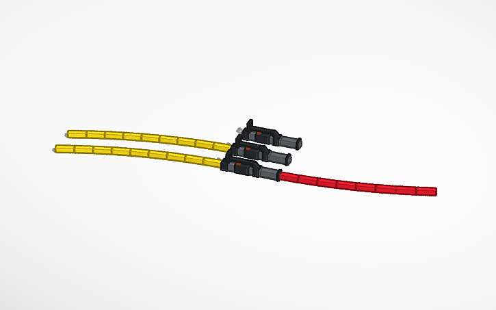 3D design sabre de luz katana curva / minecraft - Tinkercad