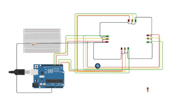 Circuit design TRAFFIC LIGHT - Tinkercad