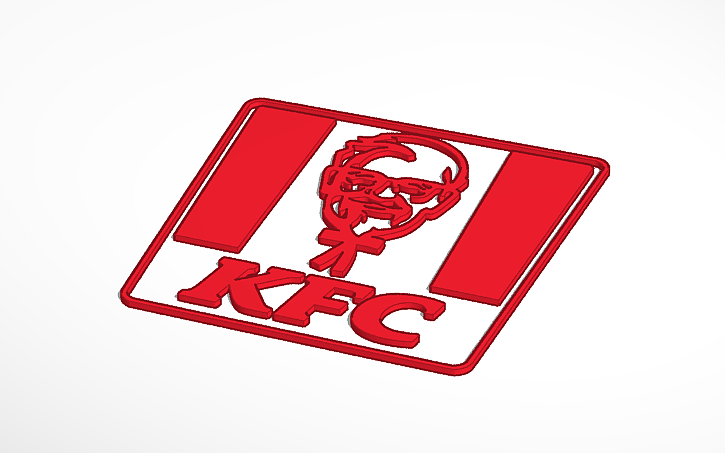 3D design KFC logo - Tinkercad