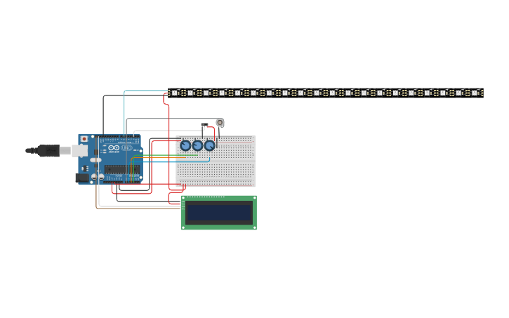 Circuit design NEO Pixel Controller | Tinkercad