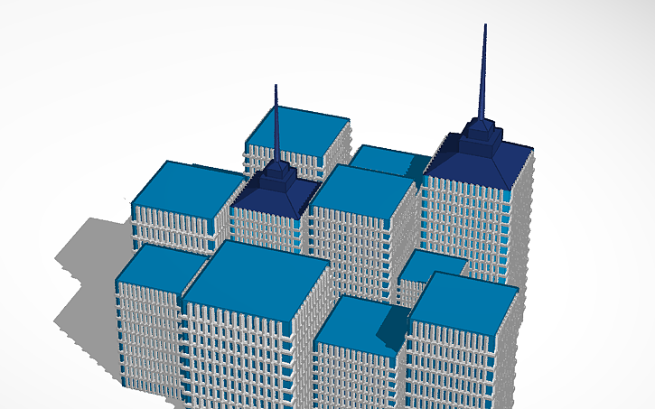 3D design Skyscrapers city - Tinkercad