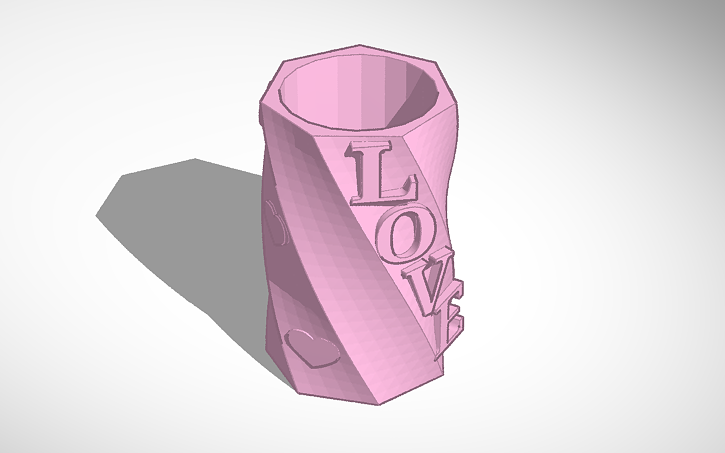 3D design Heart Vase - Tinkercad