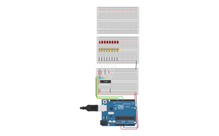 Circuit design Shift Register - Tinkercad