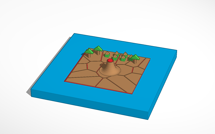 3D design volcano island | Tinkercad