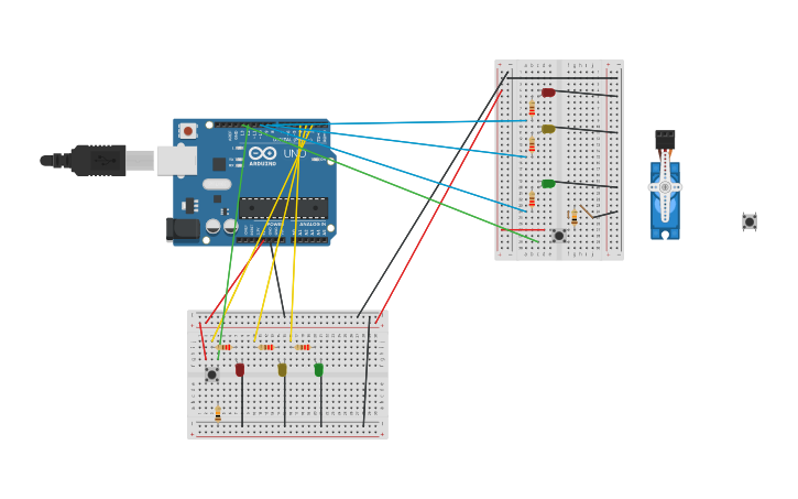 Circuit design Traffic Lights - Tinkercad