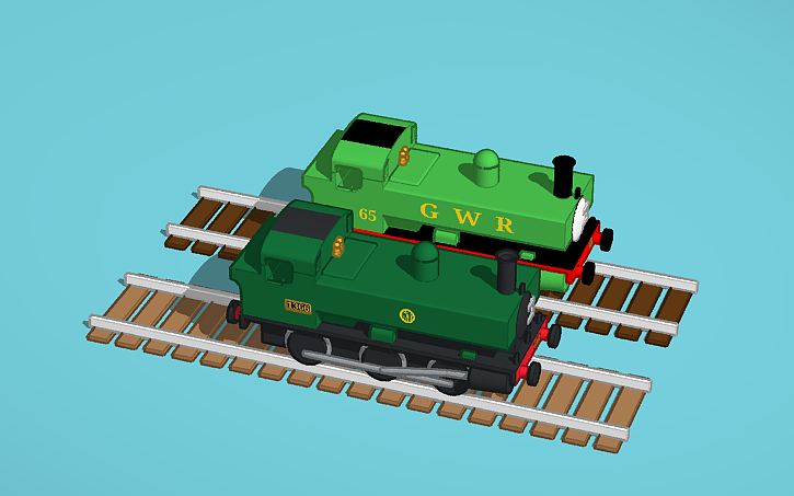 3D design GWR 1300 Pannier Tank Engine No.1366 - Tinkercad