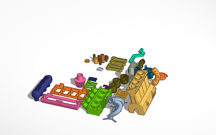 3D design inline 4 parts | Tinkercad