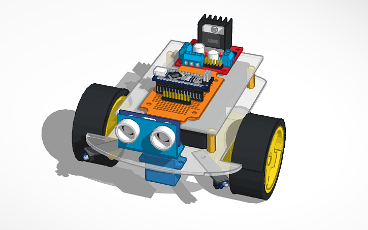 3d Design Obstacle Avoiding Robot V1 Tinkercad