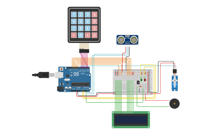 Circuit design Door Lock System using Arduino - Tinkercad