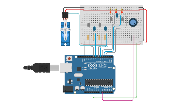 Circuit design ARDUINO (Guia 4) | Tinkercad