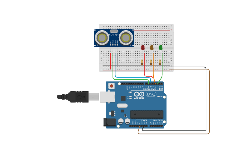 Circuit design ULTRA-SENSOR - Tinkercad