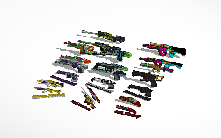 3D design valorant guns 1 - Tinkercad