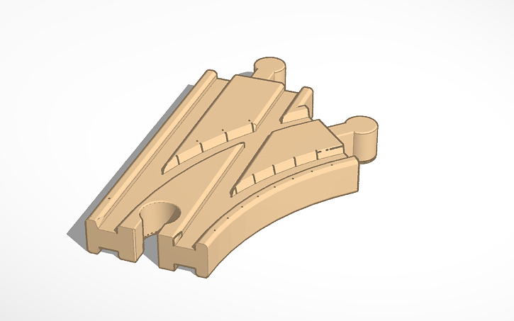 3D design 4'' wooden train track switch - Tinkercad