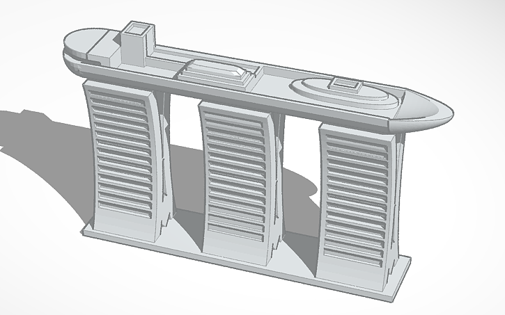 3D design marina bay sands - Tinkercad