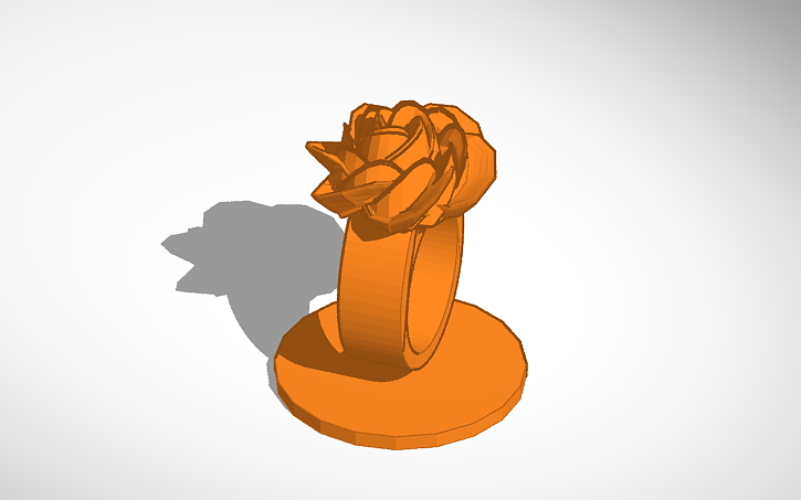 3D design rose ring - Tinkercad