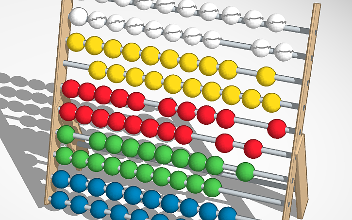 3D design abacus - Tinkercad