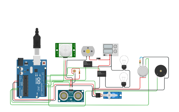 Circuit design Smart Home - Tinkercad