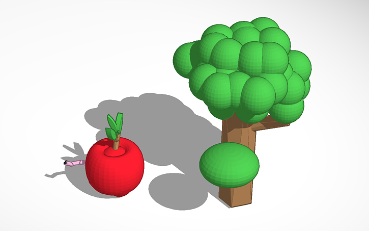 3D design Apple and the tree - Tinkercad