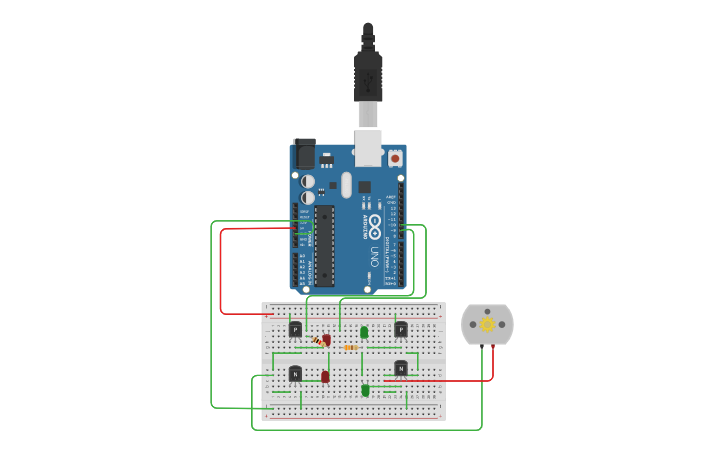 Circuit design H bridge - Tinkercad