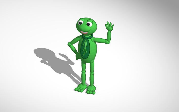 3D design waving Frog - Tinkercad