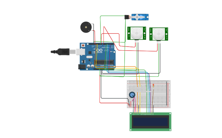 Circuit design Car Parking - Tinkercad