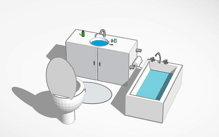 3D design BATHROOM - Tinkercad