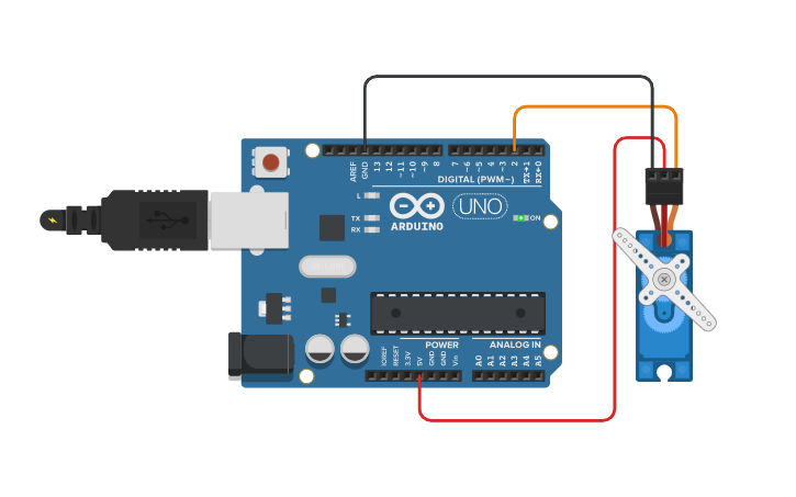 Circuit design Micro servomotor | Tinkercad
