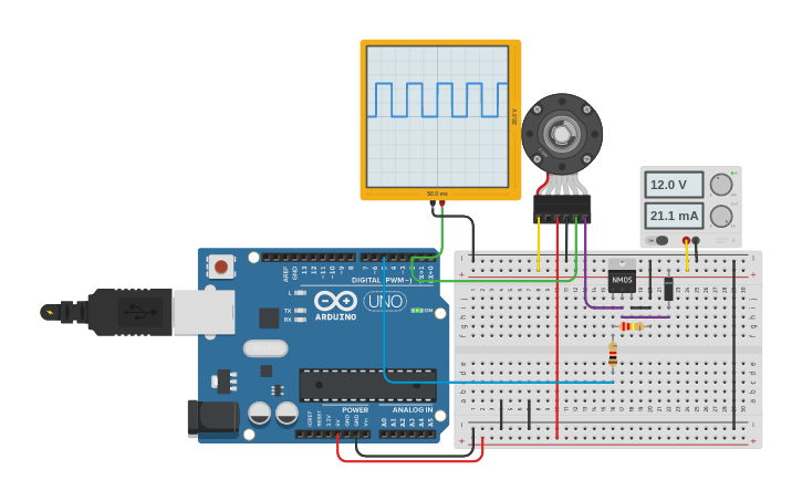 Circuit design Encoder - Tinkercad