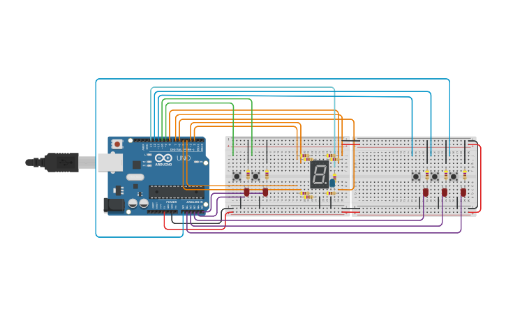 Circuit design Digit Display - Tinkercad