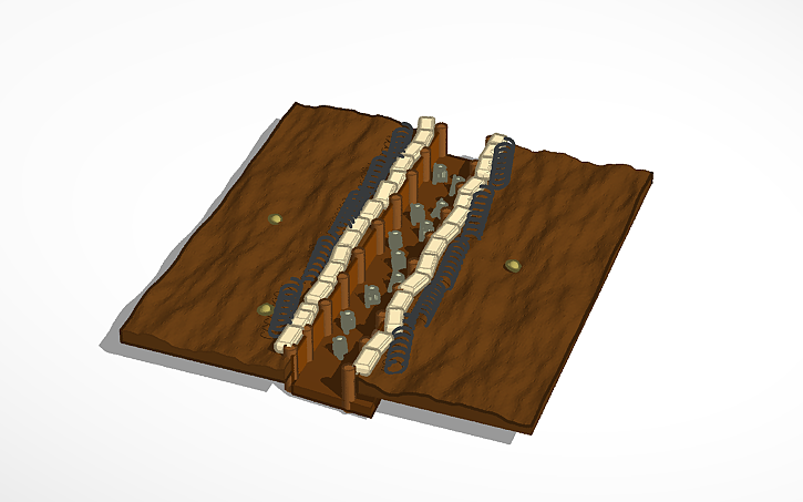 3D design WW1 trench - Tinkercad