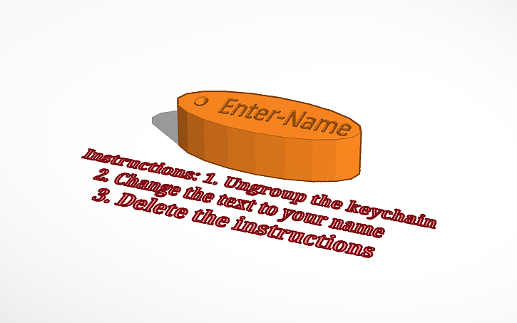 3D design Customizable Name|Key Chain | Tinkercad