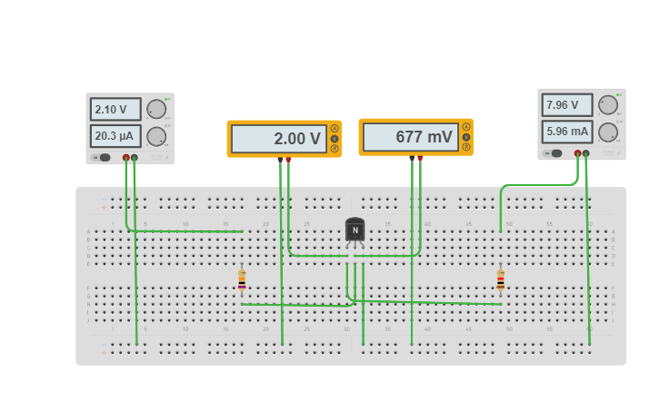 Circuit design output characteristics - Tinkercad